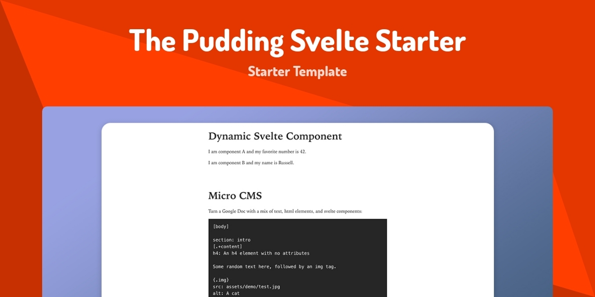 The Pudding Svelte Starter Starter Template Made With Svelte